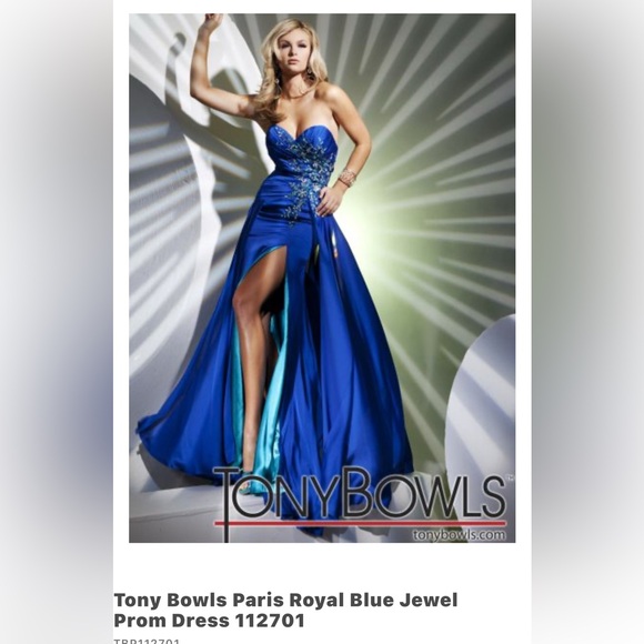 Tony Bowls | Dresses | Tony Bowls Paris Royal Blue Jewel Strapless ...